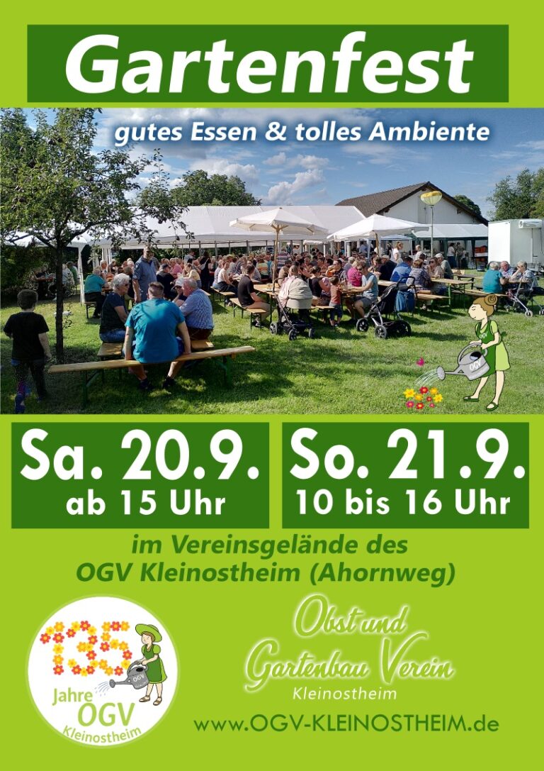 OGV-Gartenfest jetzt 2 Tage lang, am Wochenende nach dem Sommerferien ...